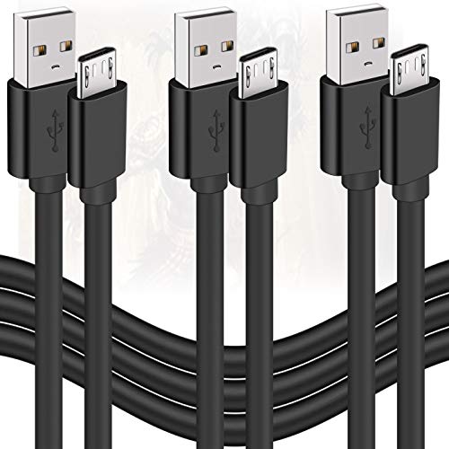 SCOVEE PS4 Controller Charger Cable,3-Pack 6ft Micro USB Charger Cord for Xbox One,Samsung Galaxy,Android Phone,Playstation Dual Shock 4,High Speed Charging Replacement for Kindle eReader,Fire Tablet