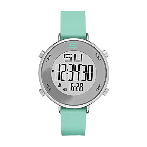 Skechers Women's Magnolia Digital Chronograph Watch, Color: Silver, Mint Green (Model: SR6070)