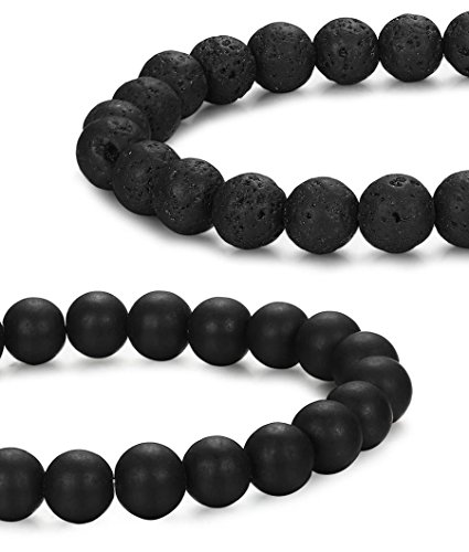 FIBO STEEL 5 Pcs 8MM Natural Healing Stone Bracelets for Men Women Beaded Bracelets Elastic,5A