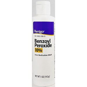 perrigo 10 benzoyl peroxide acne medication face wash quantity 1, 5 ounce