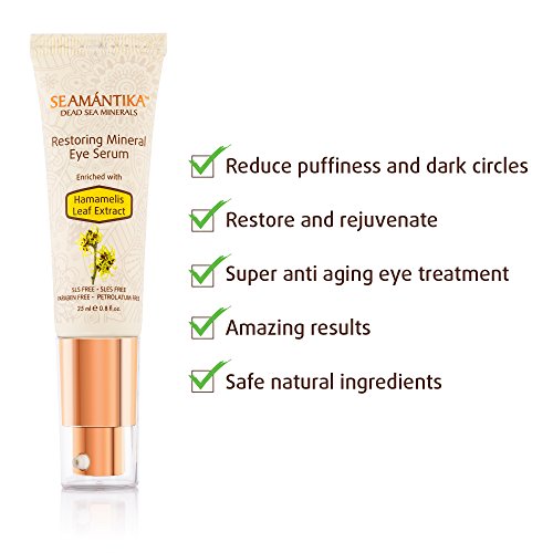 Eye Serum Anti Aging for dry skin, dark circles, wrinkle, puffy eyes - Under eye treatment with Instantly Ageless - bye bye under eye Wrinkle, Natural Under eye serum treatment - SEAMANTIKA