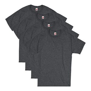 hanes men's essentials short sleeve t-shirt value pack (4-pack),charcoal heather,medium