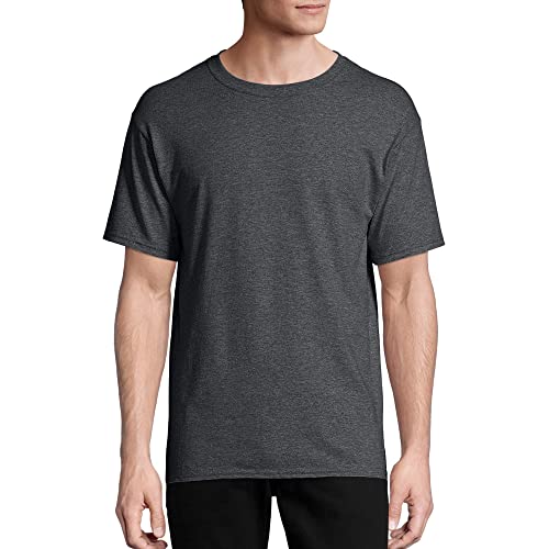 Hanes Men's Essentials Short Sleeve T-shirt Value Pack (4-pack),charcoal heather,MEDIUM