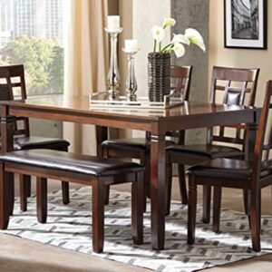 Signature Design by Ashley Bennox Dining Room Set, Includes Table, 4 18" Chairs & Bench, Brown