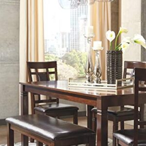 Signature Design by Ashley Bennox Dining Room Set, Includes Table, 4 18" Chairs & Bench, Brown