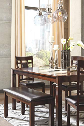 Signature Design by Ashley Bennox Dining Room Set, Includes Table, 4 18" Chairs & Bench, Brown