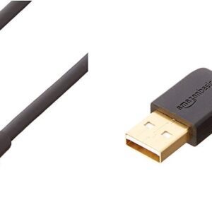 Amazon Basics 2-Pack USB-A to Micro USB Fast Charging Cable, 480Mbps Transfer Speed with Gold-Plated Plugs, USB 2.0, 6 Foot, Black