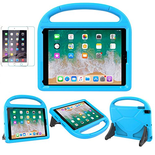 SUPLIK Kids Case for iPad 5th/6th Generation (9.7-inch, 2017/2018), iPad Air 2 Case with Screen Protector, iPad Pro 9.7 Durable Shockproof Protective Cover with Handle Stand for Kids, Blue