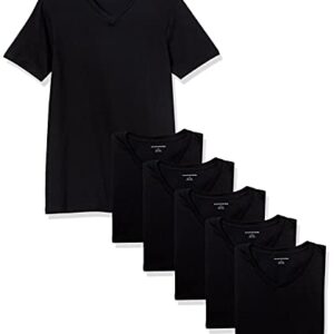 Amazon Essentials Men's V-Neck Undershirt, Pack of 6, Black, X-Small