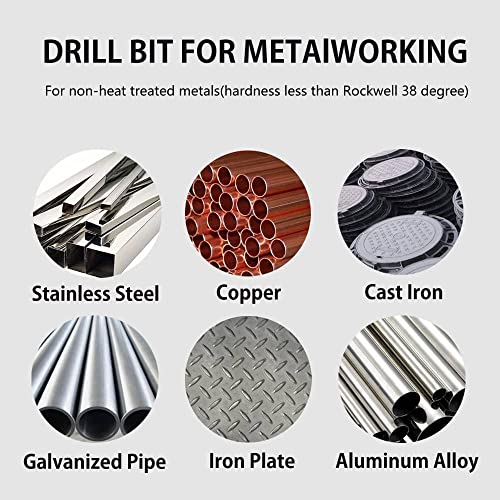 Hymnorq Metric M35 Cobalt Steel Extremely Heat Resistant Twist Drill Bits with Straight Shank Set of 13pcs to Cut Through Hard Metals Such as Stainless Steel and Cast Iron