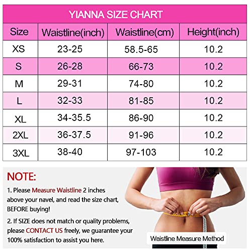 YIANNA Short Torso Waist Trainer for Women Tummy Control Underbust Sports Workout Hourglass Body Shaper, YA110266-Black-L