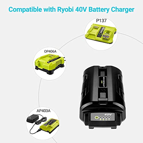 DTK Battery Replacement for Ryobi 40V Battery 6.6Ah OP4040 OP4026 OP4030 OP4050 OP4060A Compatible with Ryobi 40Volt Cordless Tool Lithium ion Battery Packs