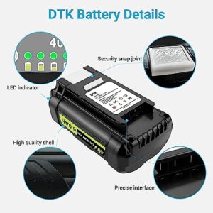 DTK Battery Replacement for Ryobi 40V Battery 6.6Ah OP4040 OP4026 OP4030 OP4050 OP4060A Compatible with Ryobi 40Volt Cordless Tool Lithium ion Battery Packs