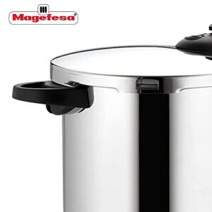 Magefesa® Favorit Super-Fast and Easy To Use pressure cooker, 8 Quart, 18/10 stainless steel, suitable for all types of cooktops, including induction, excellent heat distribution