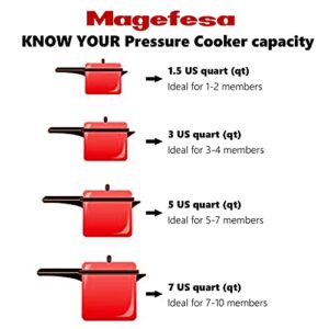 Magefesa® Favorit Super-Fast and Easy To Use pressure cooker, 8 Quart, 18/10 stainless steel, suitable for all types of cooktops, including induction, excellent heat distribution