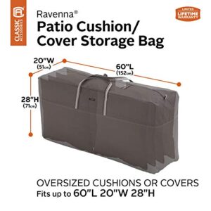 Classic Accessories Ravenna Water-Resistant 60 Inch Patio Cushion and Cover Storage Bag, Patio Furniture Covers