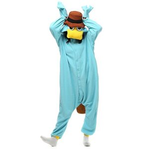 Wishliker Unisex Adult Onesie Pyjamas Platypus Christmas Costume SkyBlue