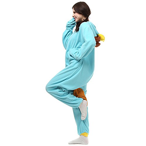 Wishliker Unisex Adult Onesie Pyjamas Platypus Christmas Costume SkyBlue