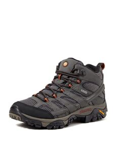 merrell men's moab 2 mid gtx high rise hiking boots, beluga, 8.5