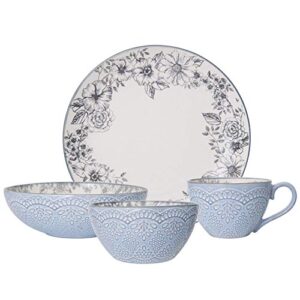 pfaltzgraff gabriela gray 16-piece stoneware dinnerware set, service for 4 - ,gabriela grey