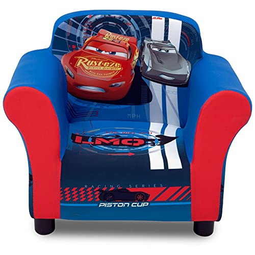 Delta Children Upholstered Chair for Relaxing, Disney/Pixar Cars, Red and Blue