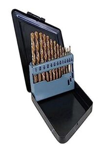 performance tool w9011 13pc left hand drill bit set, with titanium nitride coating sae (1/16" - 1/4")