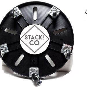 Stack! Co Half Barrel Keg Dolly Universal round with Centered Hole and Locking Caster - 16.25" Diameter