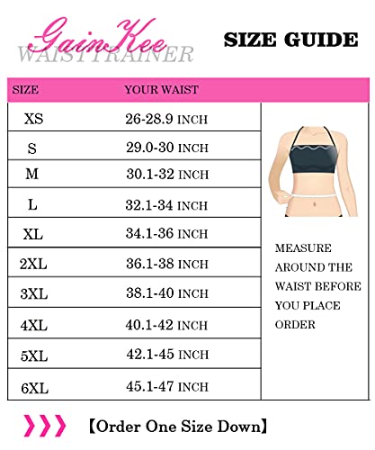 GainKee Clip and Zip Waist Trainer Corset Women Neoprene Workout Sweat Vest Body Shaper (Medium, Belt)