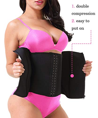 GainKee Clip and Zip Waist Trainer Corset Women Neoprene Workout Sweat Vest Body Shaper (Medium, Belt)