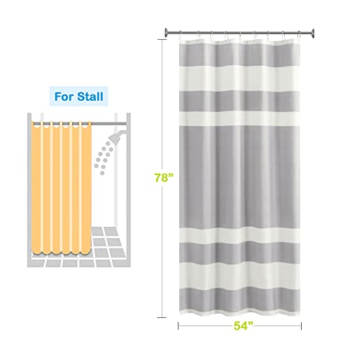 Madison Park Shower Curtain, Waffle Weave, Pieced Design Fabric Shower Curtain with 3M Scotchgard Moisture Management, Premium Spa Quality Modern Shower Curtains for Bathroom, Stall 54"x78" Grey