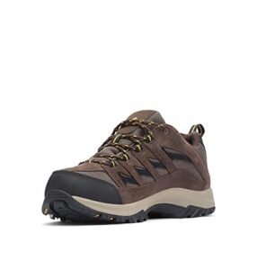 columbia mens crestwood waterproof hiking shoe, mud/squash, 10.5 wide us