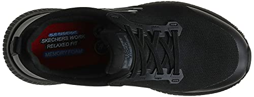 Skechers Women's Squad SR Food Service Shoe, Black, 9 Wide