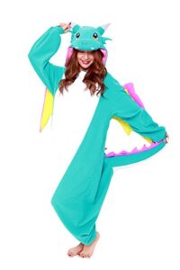 sazac dragon kigurumi - onesie jumpsuit halloween costume (blue)