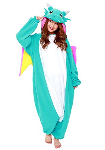 SAZAC Dragon Kigurumi - Onesie Jumpsuit Halloween Costume (Blue)