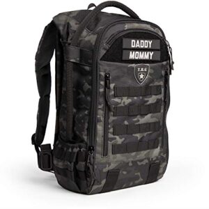 tactical baby gear daypack 3.0 tactical diaper bag backpack and changing mat (black camo)