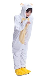 sheep kigurumi cosplay halloween romper soft cozy jumpsuit costume l white