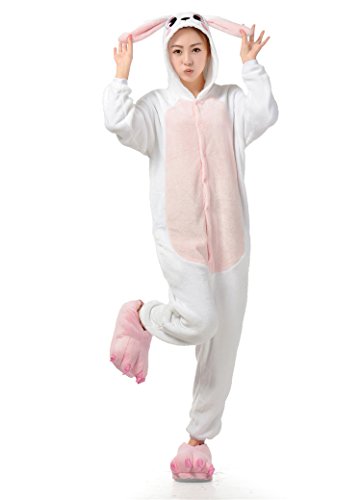 UreeUine Ultra Soft Plush Pink Easter Bunny Costume Cosplay Sleepsuit S