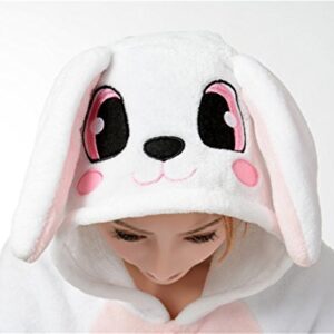 UreeUine Ultra Soft Plush Pink Easter Bunny Costume Cosplay Sleepsuit S