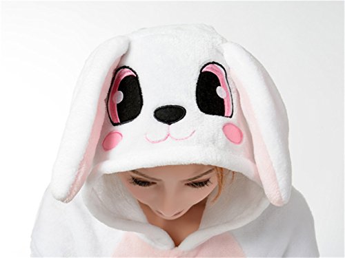 UreeUine Ultra Soft Plush Pink Easter Bunny Costume Cosplay Sleepsuit S