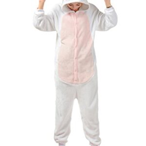 UreeUine Ultra Soft Plush Pink Easter Bunny Costume Cosplay Sleepsuit S