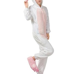 UreeUine Ultra Soft Plush Pink Easter Bunny Costume Cosplay Sleepsuit S