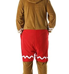 #FollowMe 6446-S Men's Adult Onesie/Mens Pajamas, Gingerbread Man, Small