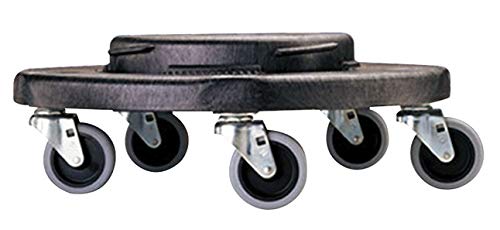 Rubbermaid Commercial RCP264000BK Products Brute Round Twist on/Off Dolly, 250lb Capacity, 18Dia x 6 5/8H, Black