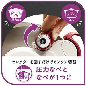 T-fal Pressure Cooker ClipsoMinut Duo 5.2L (RED)【Japan Domestic Genuine Products】