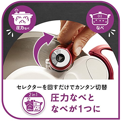 T-fal Pressure Cooker ClipsoMinut Duo 5.2L (RED)【Japan Domestic Genuine Products】