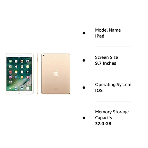 Apple iPad 9.7in with WiFi, 32GB 2017 Newest Model- Gold (Gold)(Renewed)