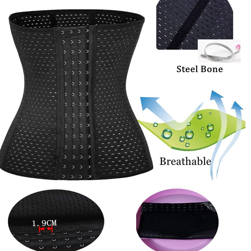 Waist Trainer Cincher Corset Body Shaper for Women Tummy Control Workout S Black…