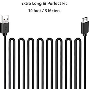 3Pack 10FT PS4 Charger Cord for Xbox One Controller,PS4 Charging Cable,Micro USB Cable for Xbox One S/X Slim Elite Controller,Playstation 4 Games,Dualshock 4 Controller Data Sync Cord