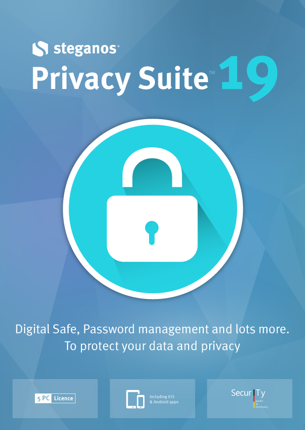 Steganos Privacy Suite 19 - Digital Safe and Password management for Windows 10|8|7 [Download]