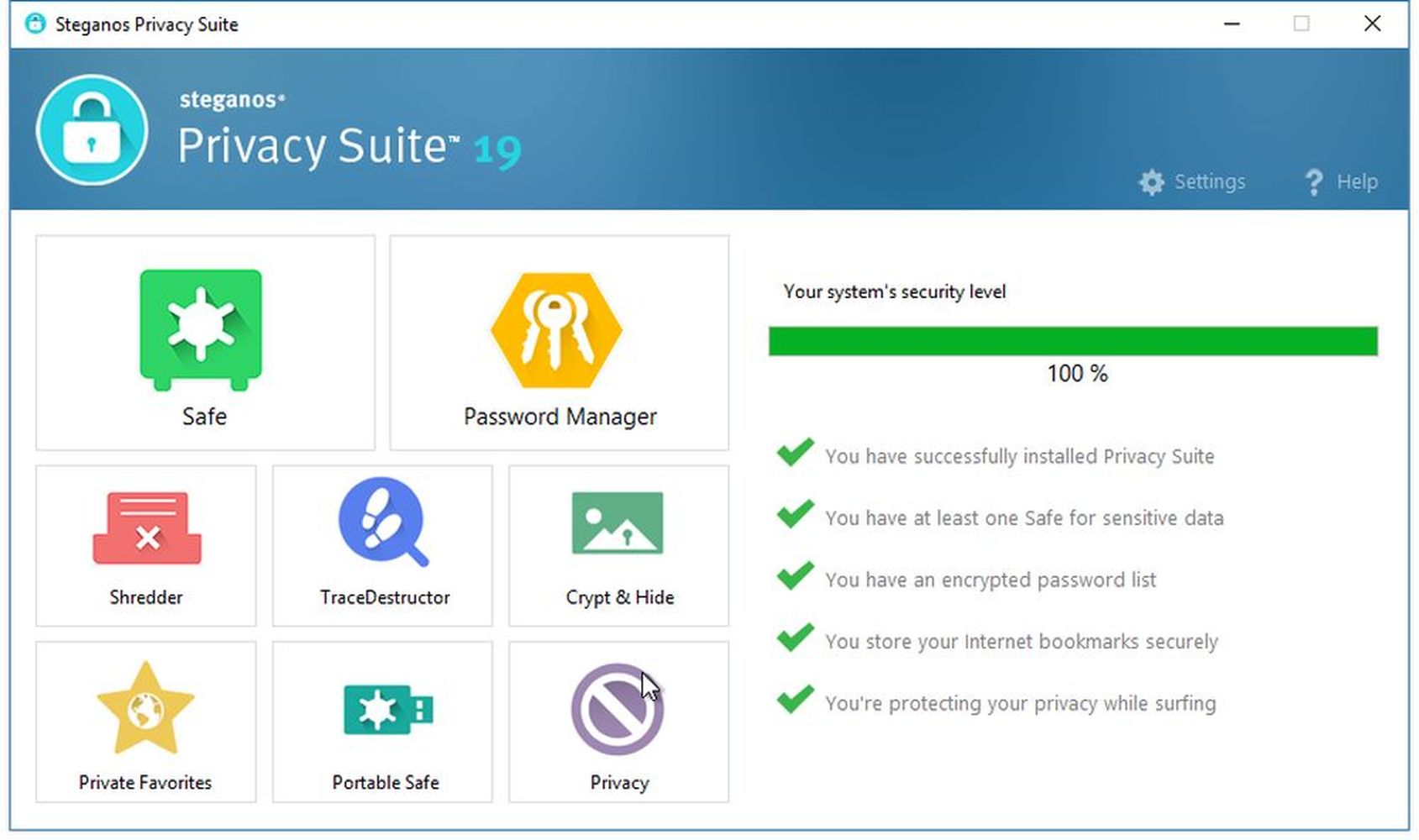 Steganos Privacy Suite 19 - Digital Safe and Password management for Windows 10|8|7 [Download]